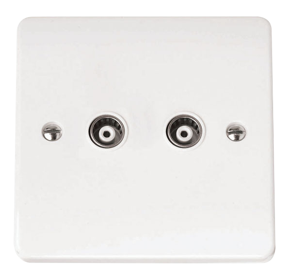 Click CMA159 TV/Satellite Outlets ISOLATED COAXIAL SOCKET TWIN OUTLET ...